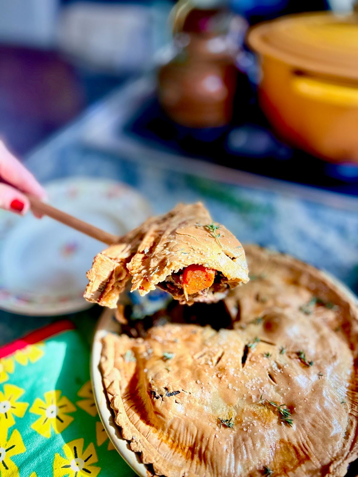 Grass-Fed Beef Stew Skillet Pie - New Morning Market